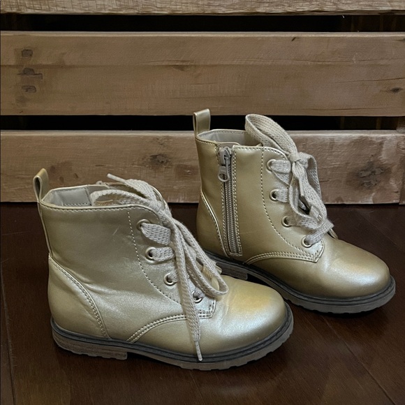Cat & Jack | Shoes | Cat Jack Gold Kids Boots With Laces | Poshmark